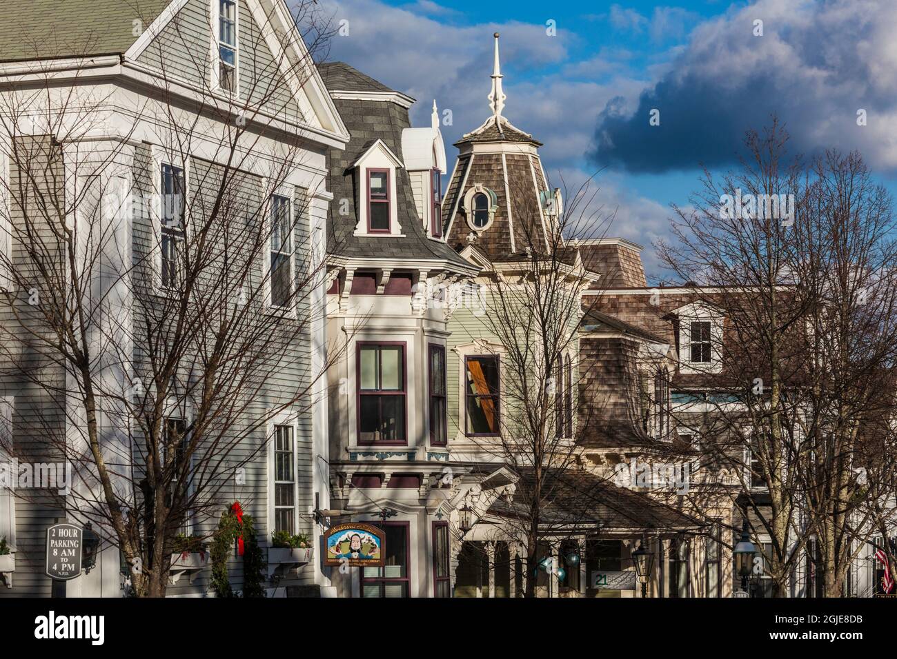 USA, Massachusetts, Nantucket Island. Nantucket Town, Broad Street ...
