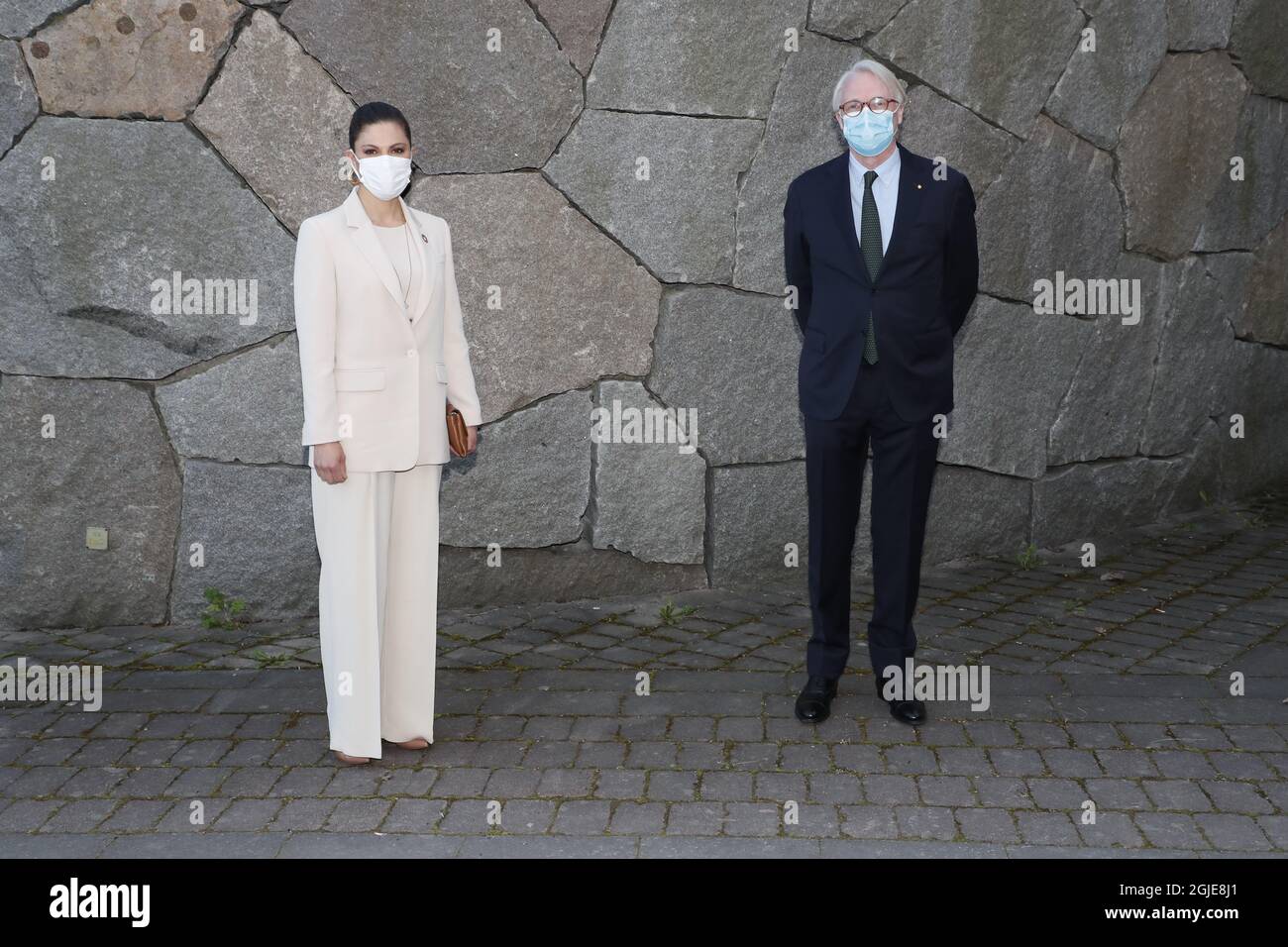 STOCKHOLM 2021-04-27 Crown Princess Victoria and Professor Carl Folke ...