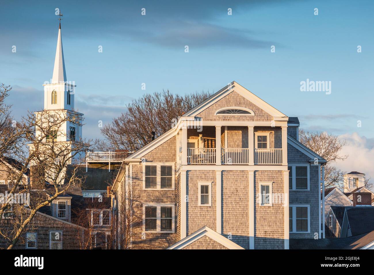 USA, Massachusetts, Nantucket Island. Nantucket Town, First ...
