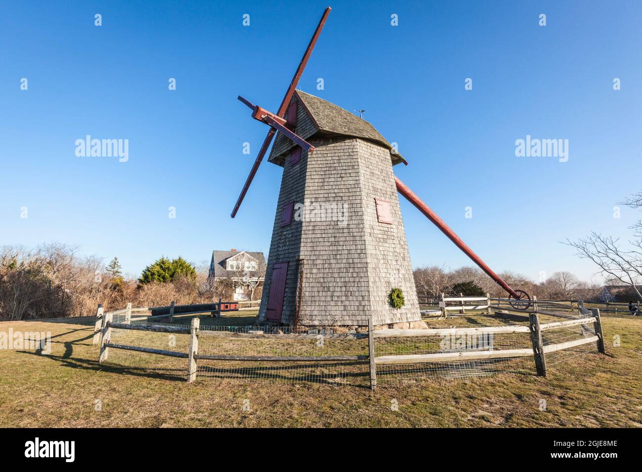USA, Massachusetts, Nantucket Island. Nantucket Town, Old Windmill ...