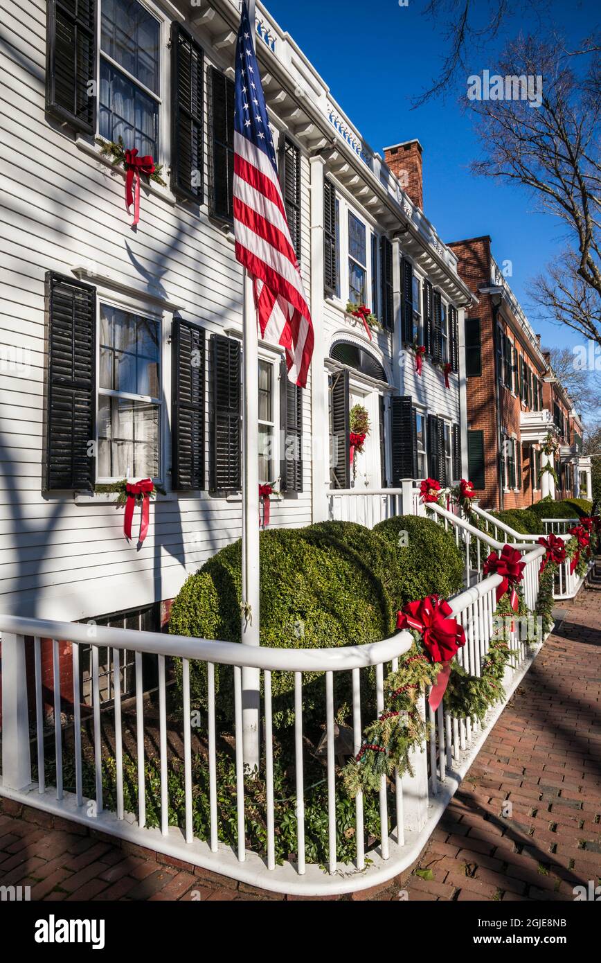 USA, Massachusetts, Nantucket Island. Nantucket Town, Main Street ...