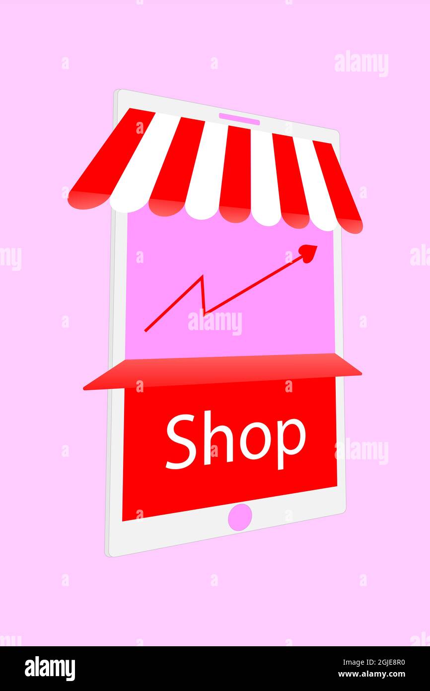Illustration of a shop icon against a purple background Stock Photo - Alamy