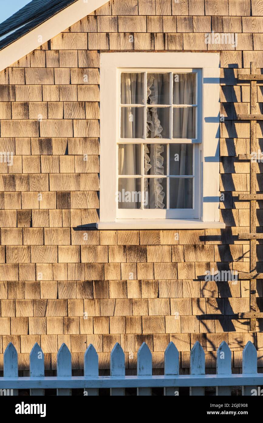 USA, Massachusetts, Nantucket Island. Siasconset, village cottage ...