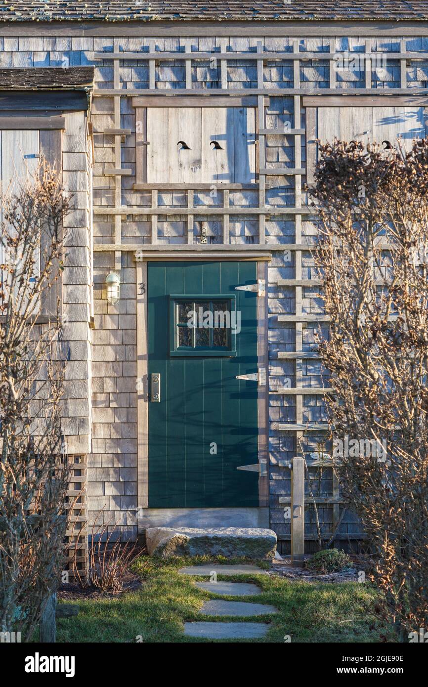 USA, Massachusetts, Nantucket Island. Siasconset, village cottage ...