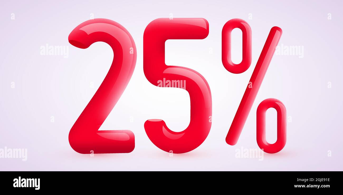 25 percent Off. Discount creative composition. 3d sale symbol with ...
