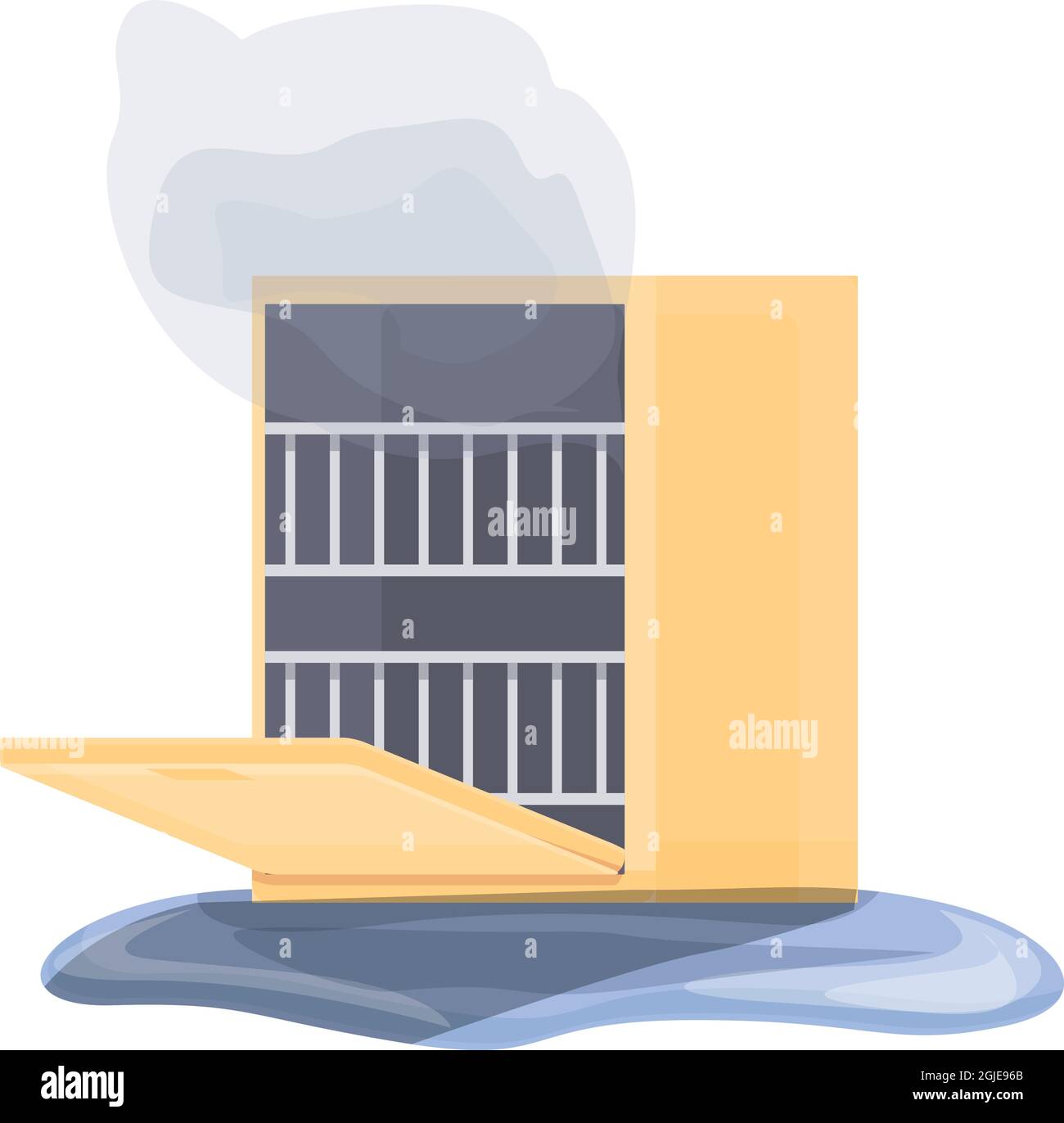 Damage dishwasher icon cartoon vector. Broken machine. Home appliance ...