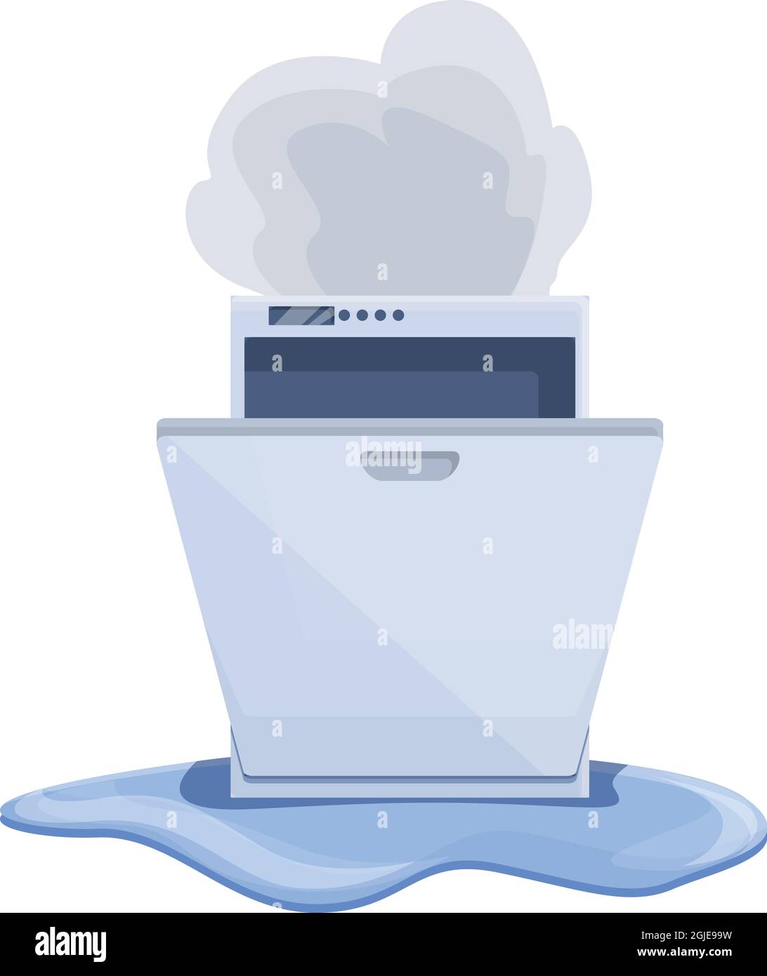 Fix dishwasher icon cartoon vector. Repair appliance. Kitchen plumber ...