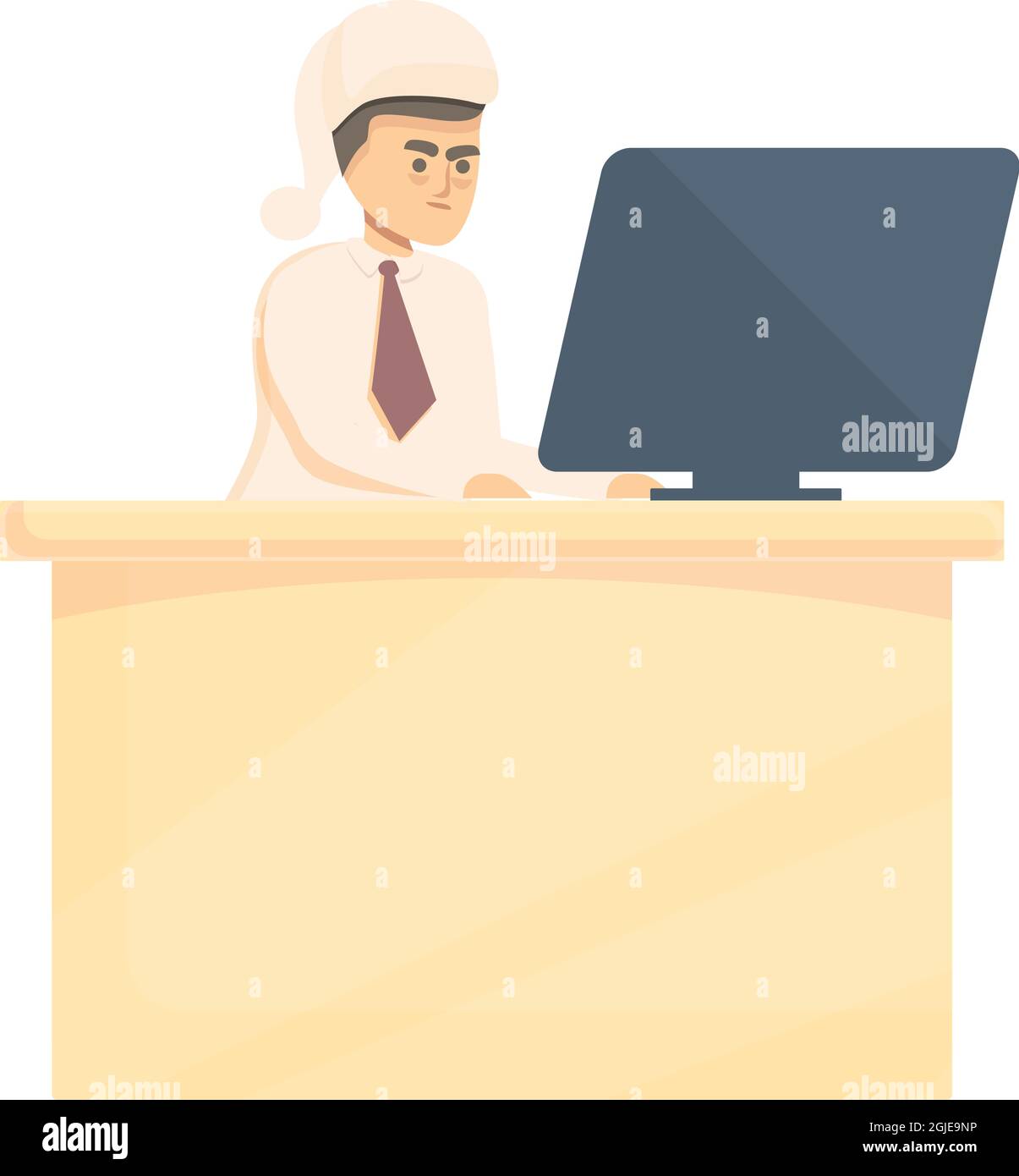 Hard working employee icon cartoon vector. Night work. Overworked man ...