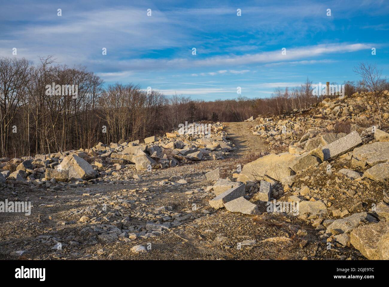 USA, Massachusetts, Cape Ann, Gloucester. Granite quarry, one of the ...