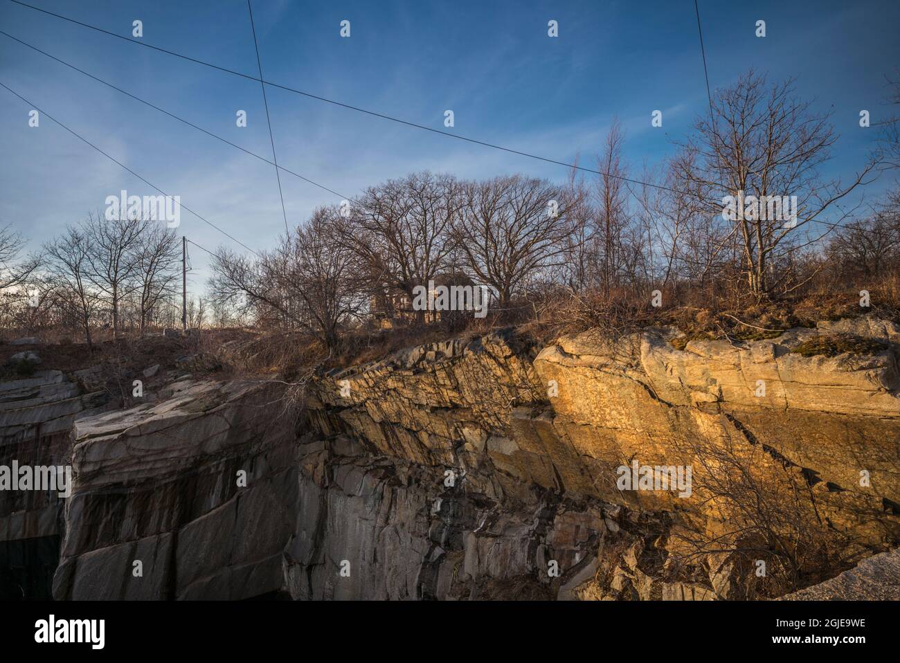USA, Massachusetts, Cape Ann, Gloucester. Granite quarry, one of the ...