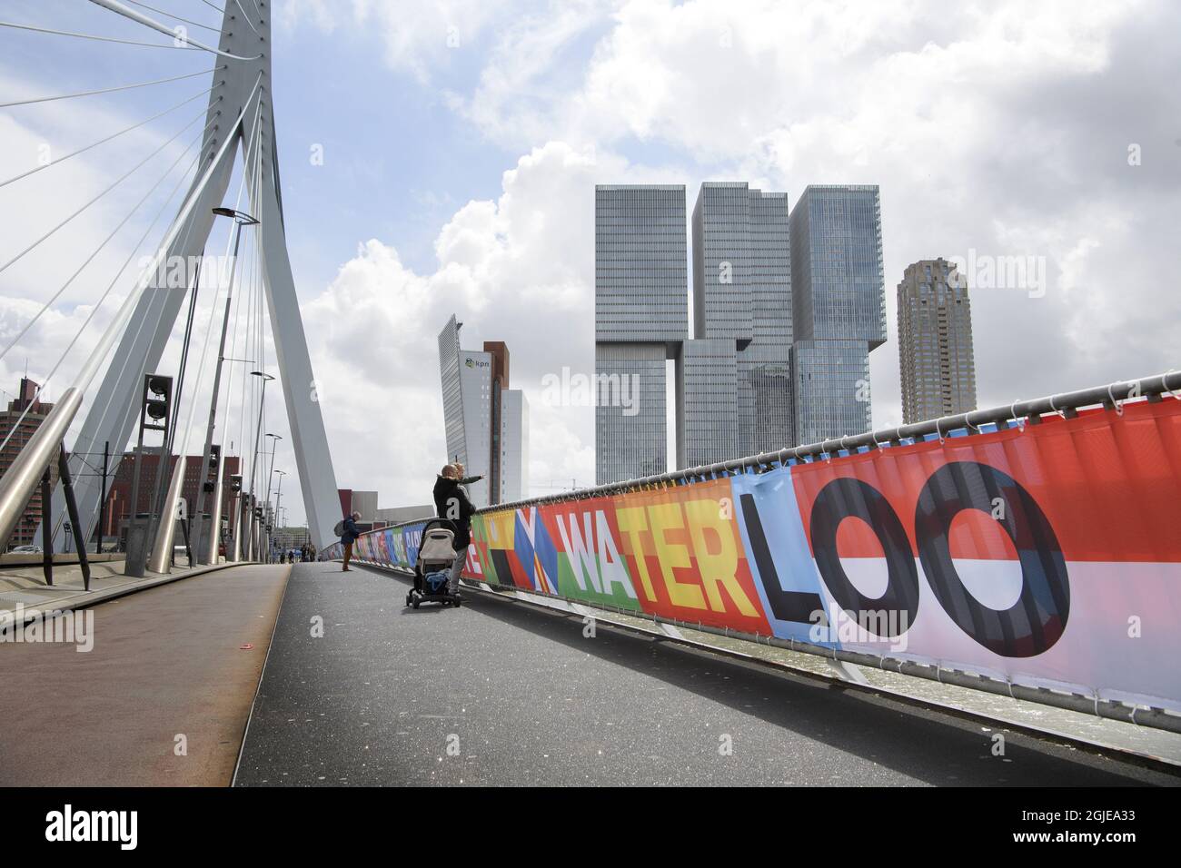 ROTTERDAM 20210516 Advertising for the Eurovision Song Contest in ...