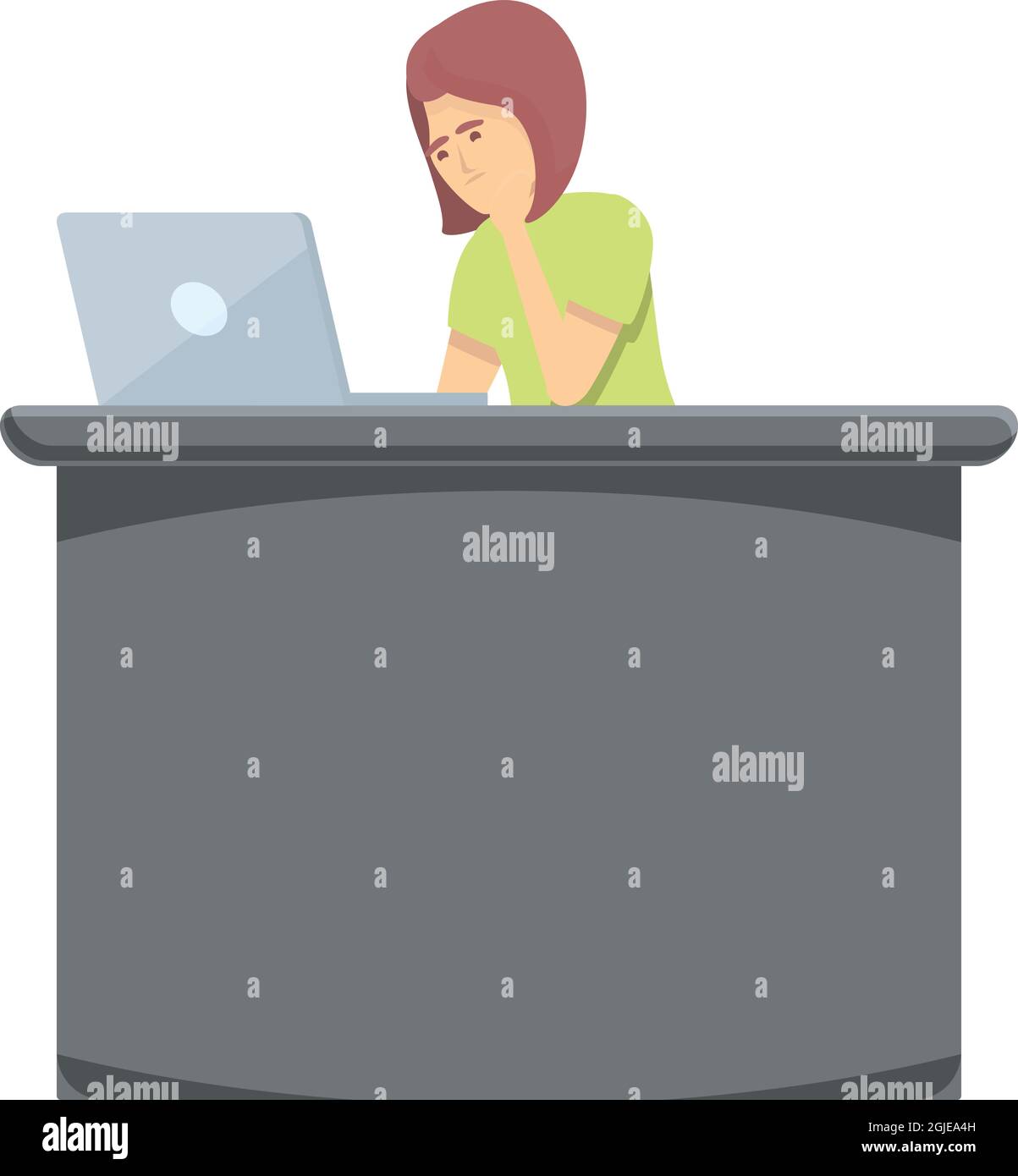Office overwork icon cartoon vector. Tired worker. Stress work Stock ...