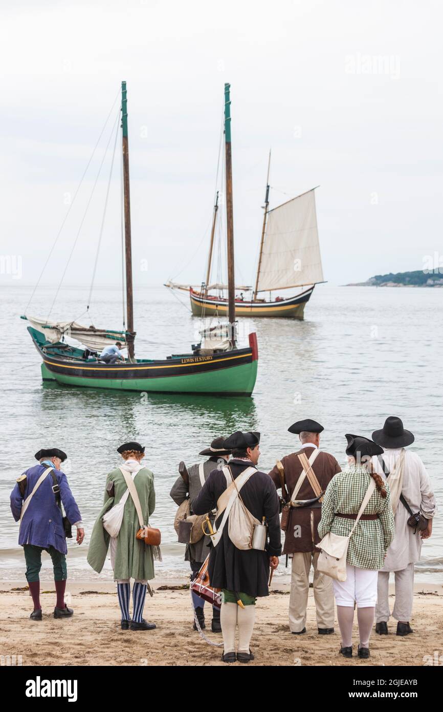 USA, New England, Massachusetts, Cape Ann, Gloucester, re-enactors of ...