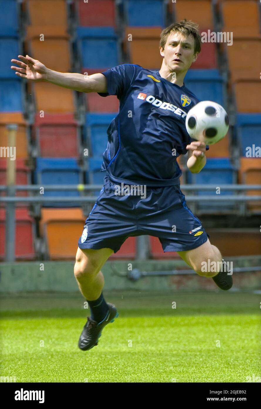 Kim Kallstrom during a training session at the Rasunda stadium in ...