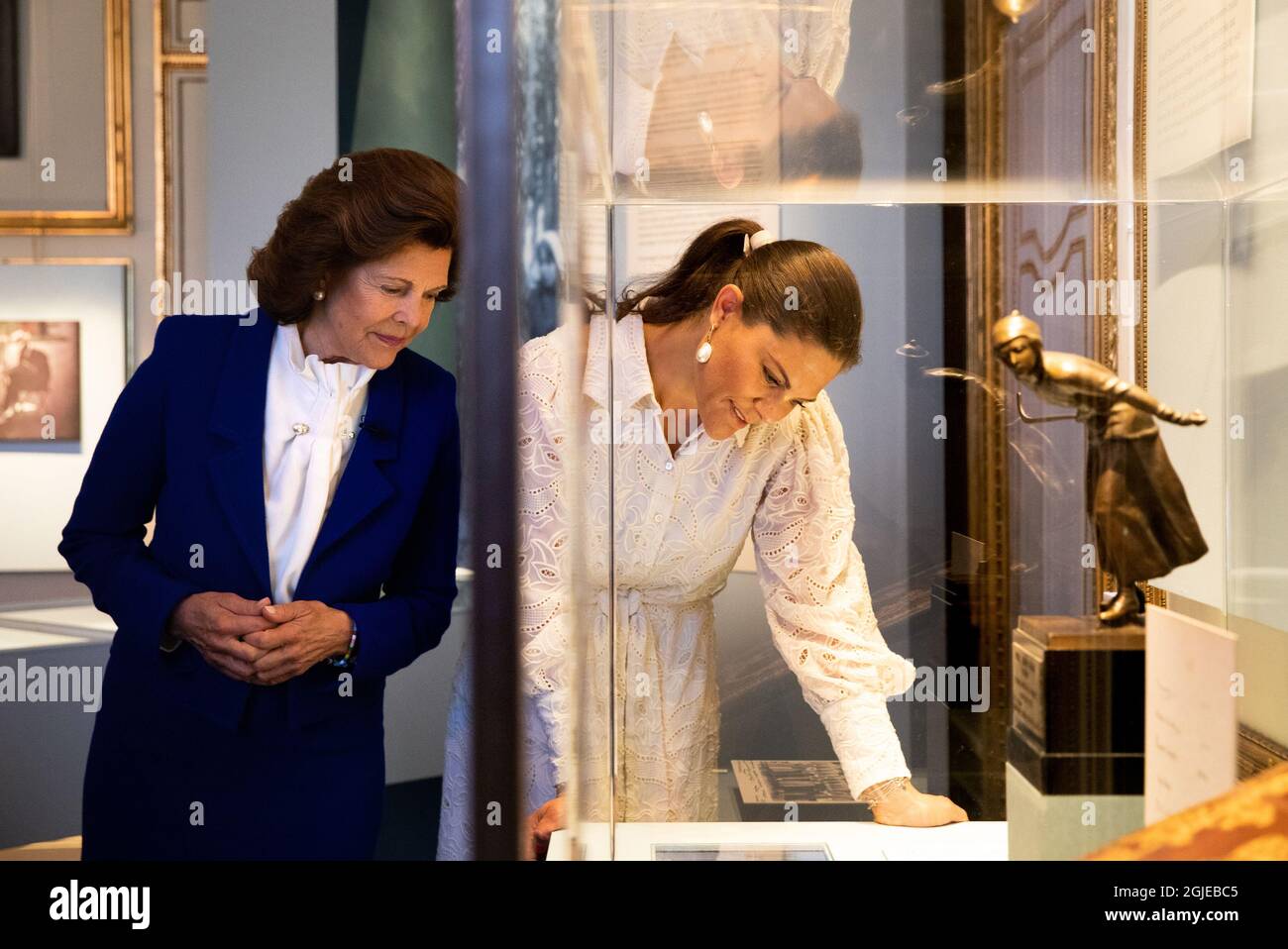 Queen Silvia and Crown Princess Victoria visit the exhibition about ...