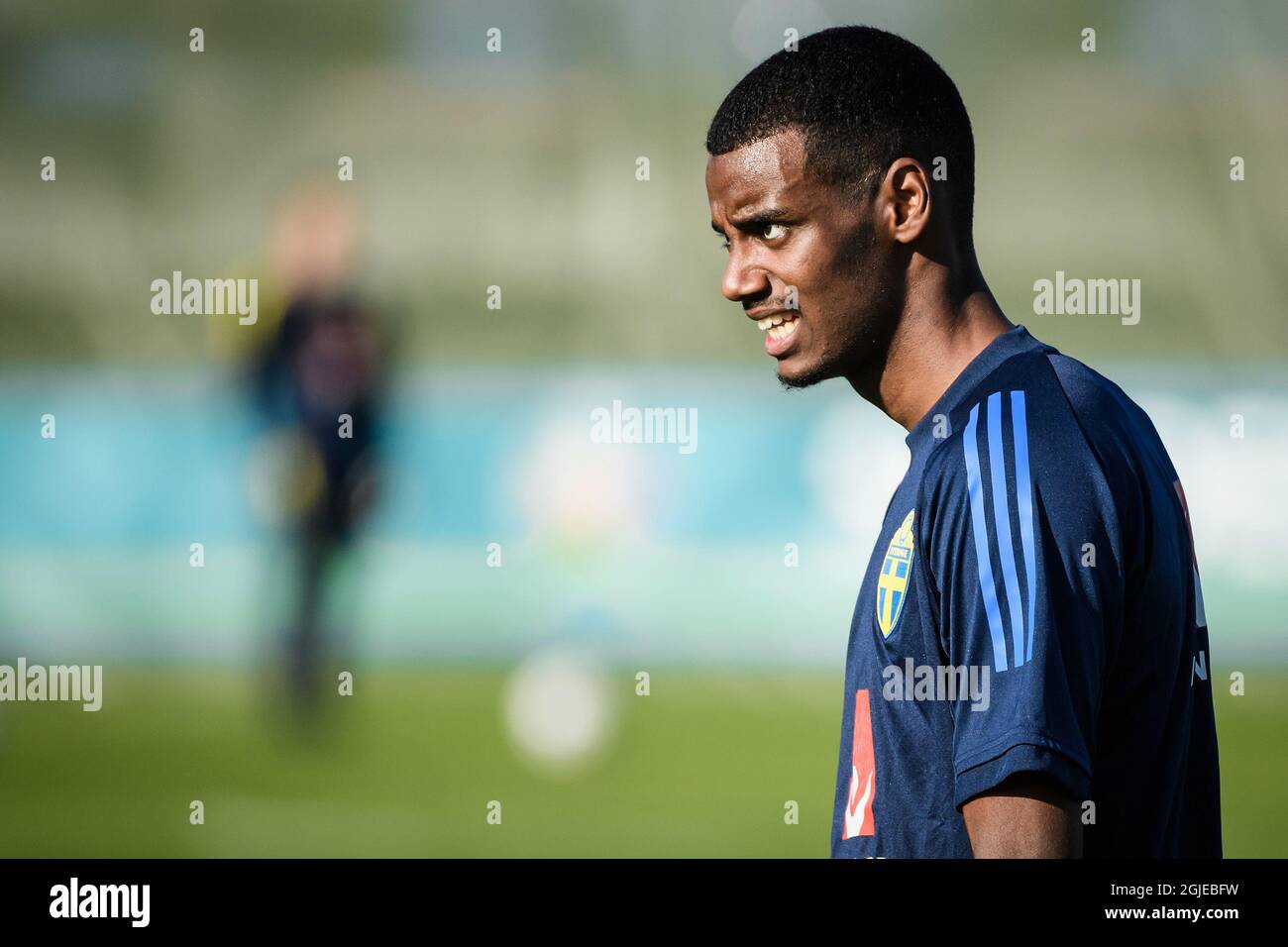 GOTEBORG 20210608 Sweden's Alexander Isak gestures during training ...