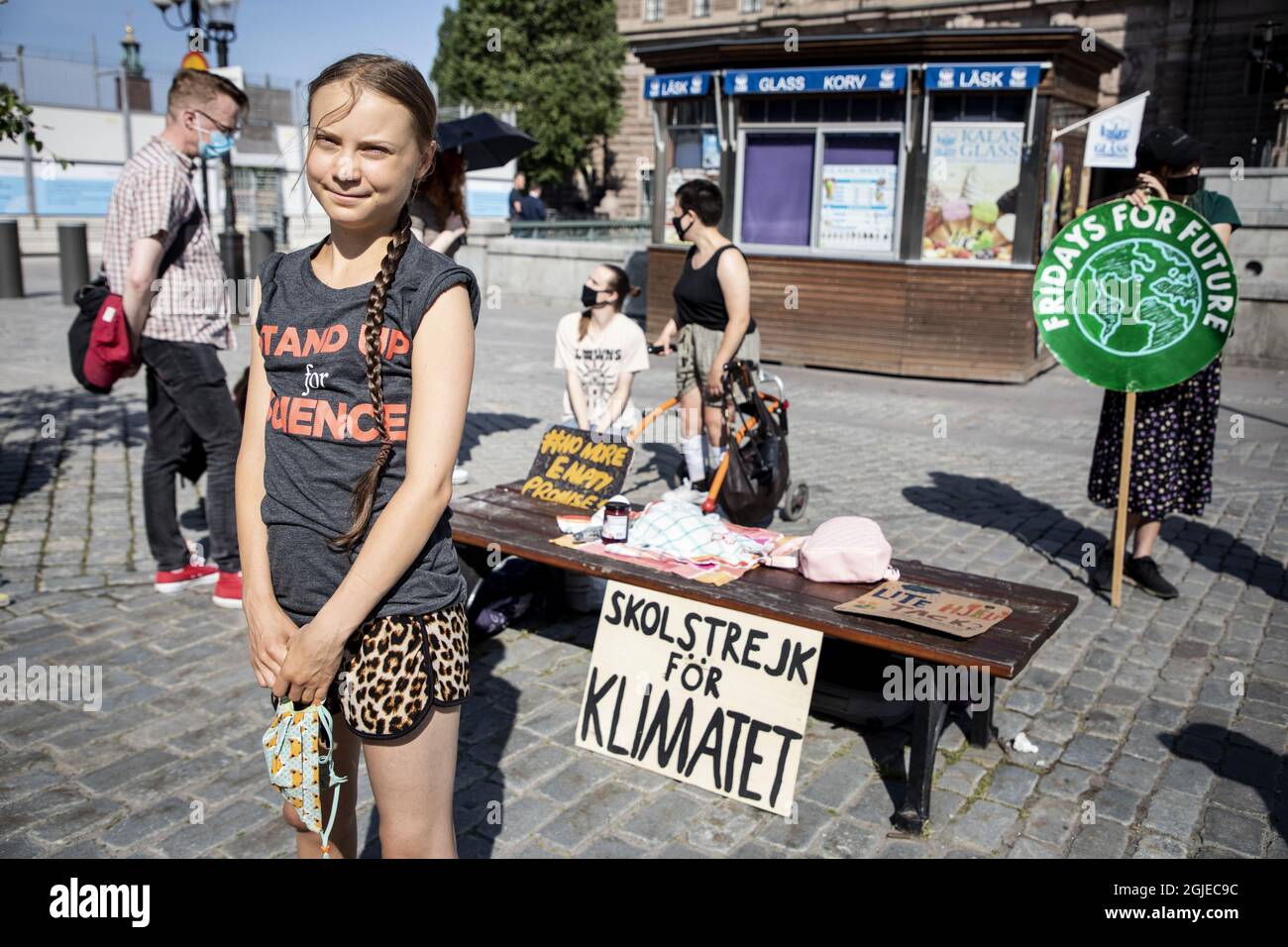 Swedish climate activist Greta Thunberg and other protesters from ...