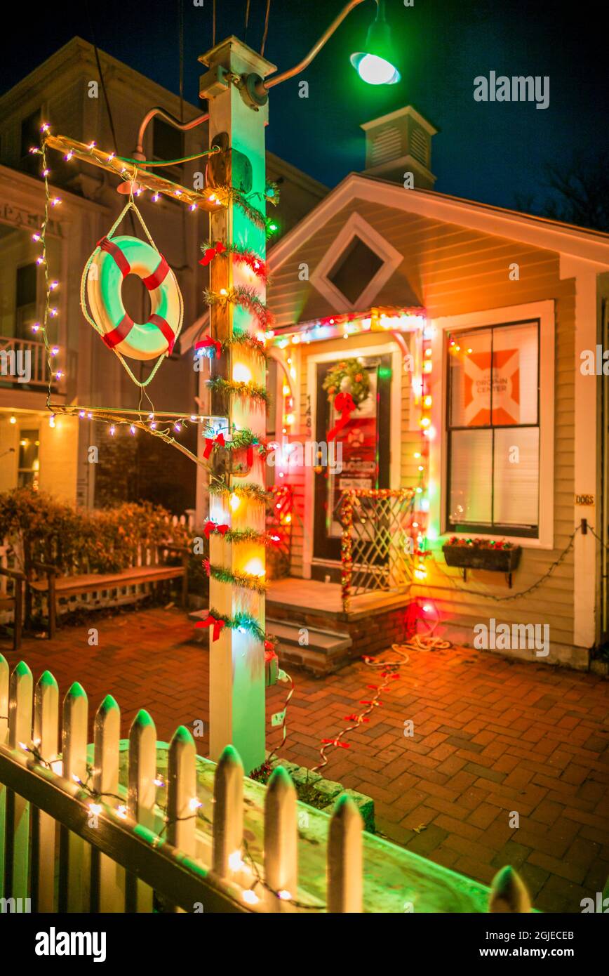 USA, New England, Massachusetts, Cape Cod, Provincetown, Christmas ...