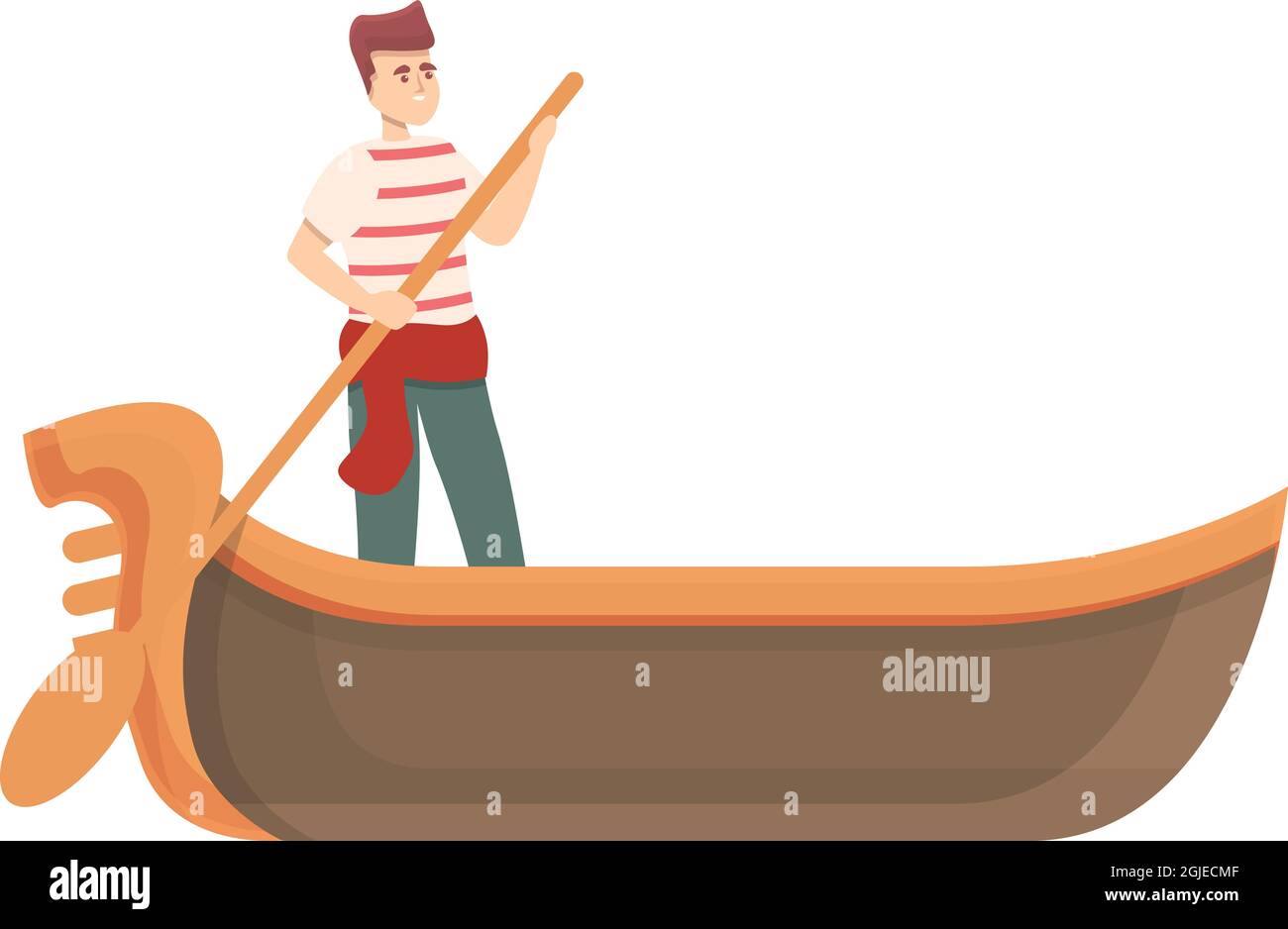 Italian gondolier icon cartoon vector. Venice gondola. Italy boat Stock ...