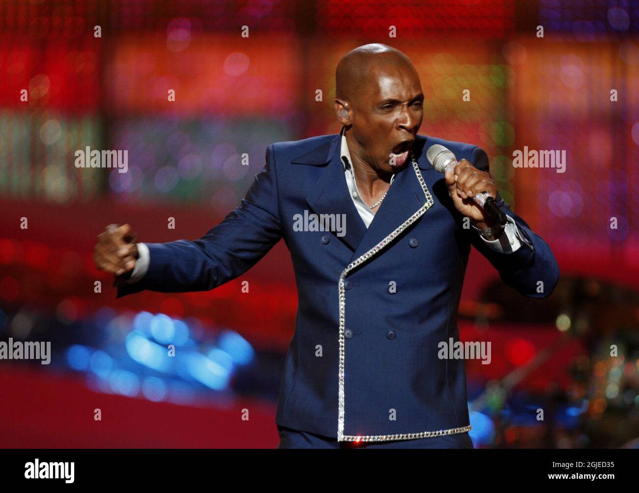 United Kingdom's Andy Abraham on stage during the final of the ...
