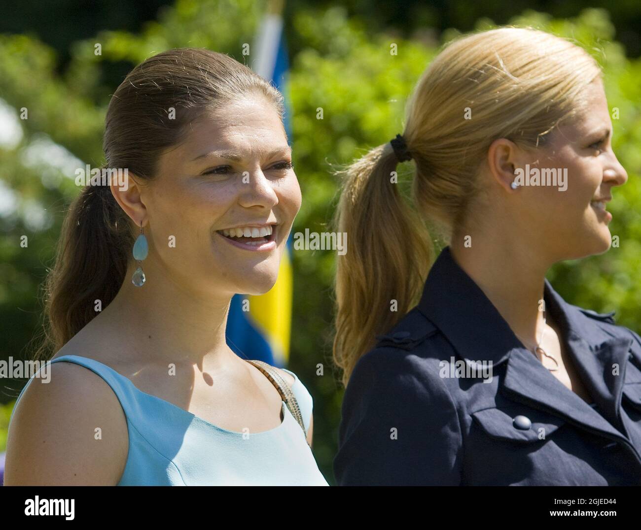 Crown Princess Victoria and Princess Madeleine during the inauguration ...