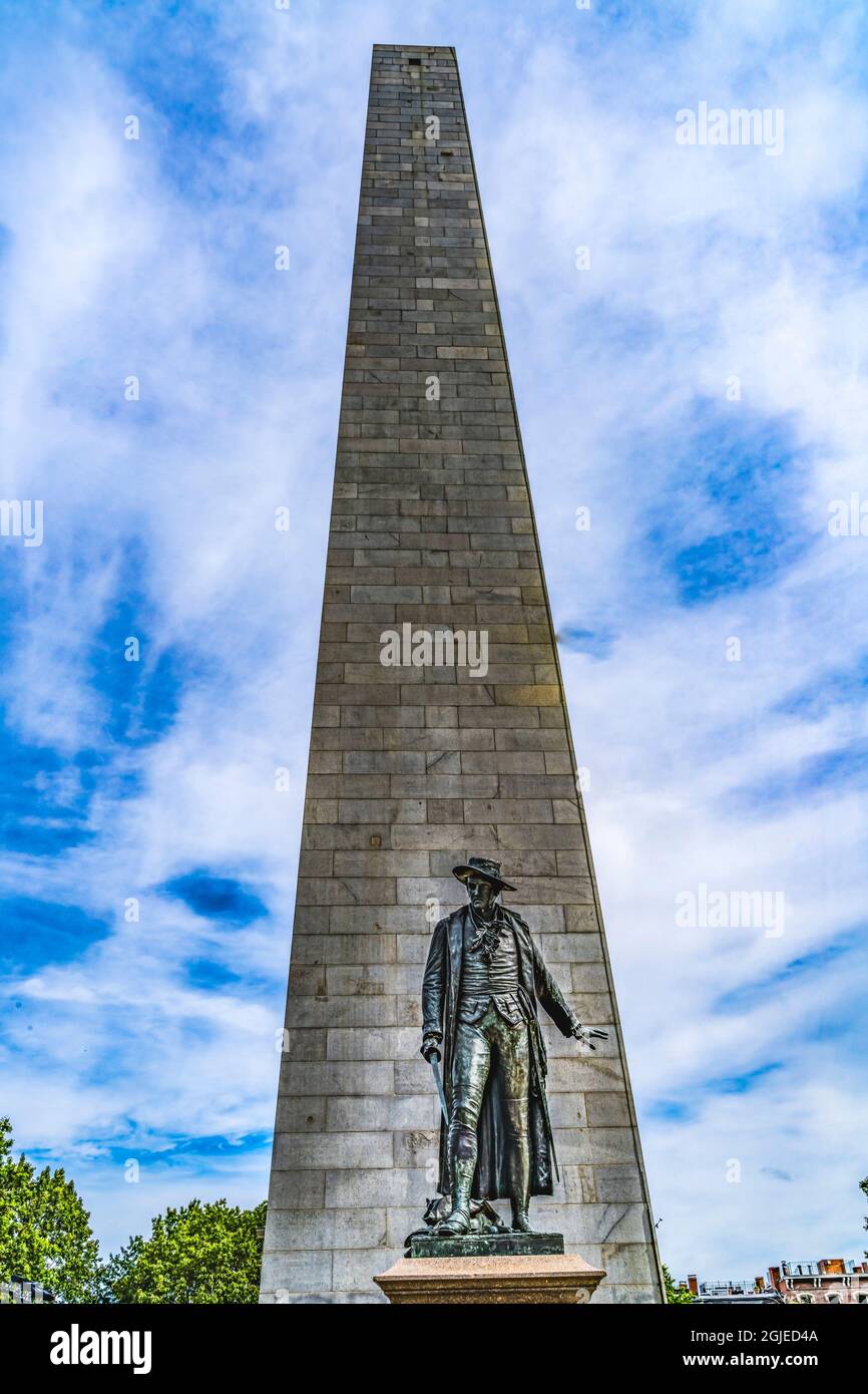 William Prescott Statue, Bunker Hill Battle Monument, Charlestown ...