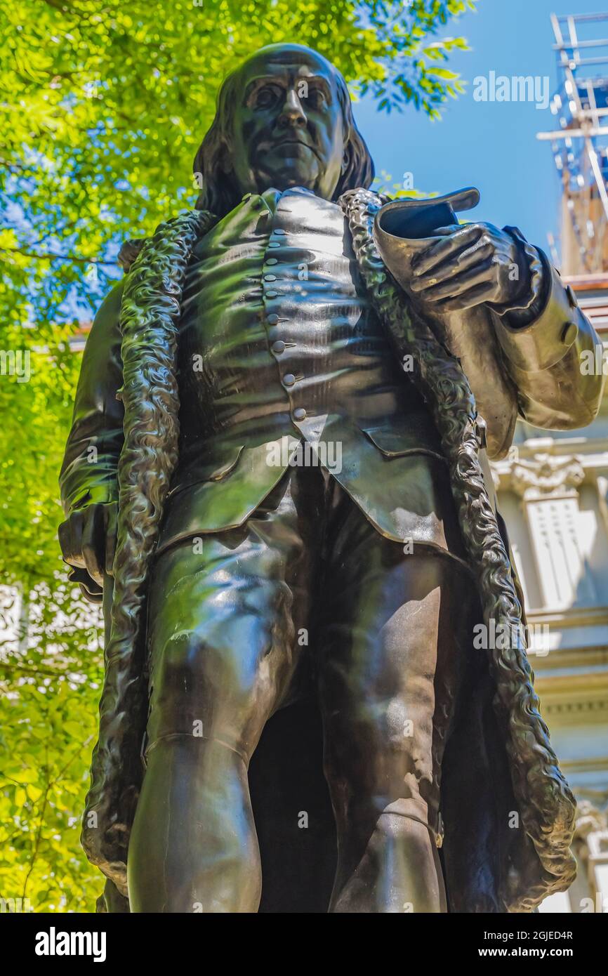 Benjamin Franklin Statue, Boston, Massachusetts. Front of the Boston ...