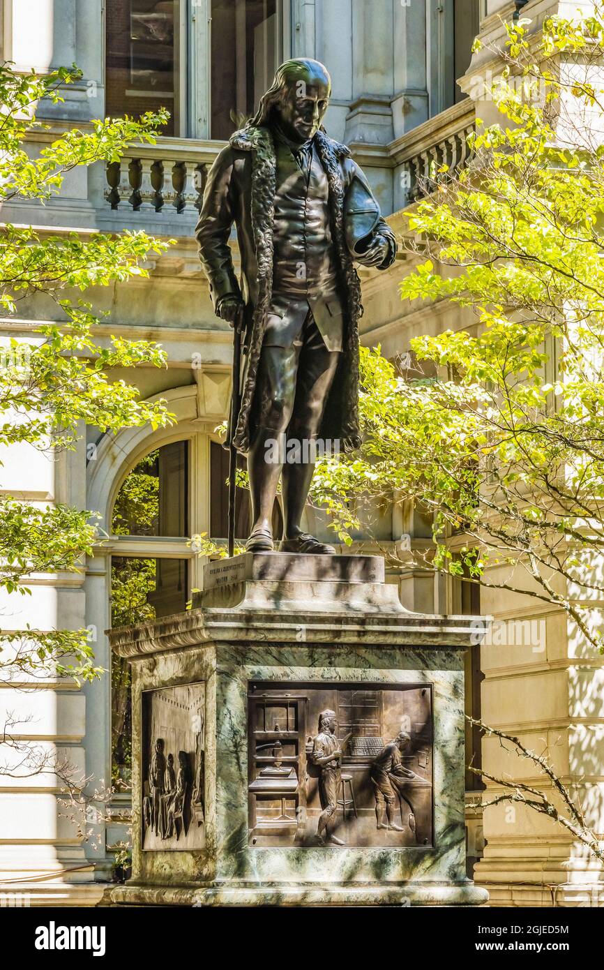 Benjamin Franklin Statue, Boston, Massachusetts. Front of the Boston ...
