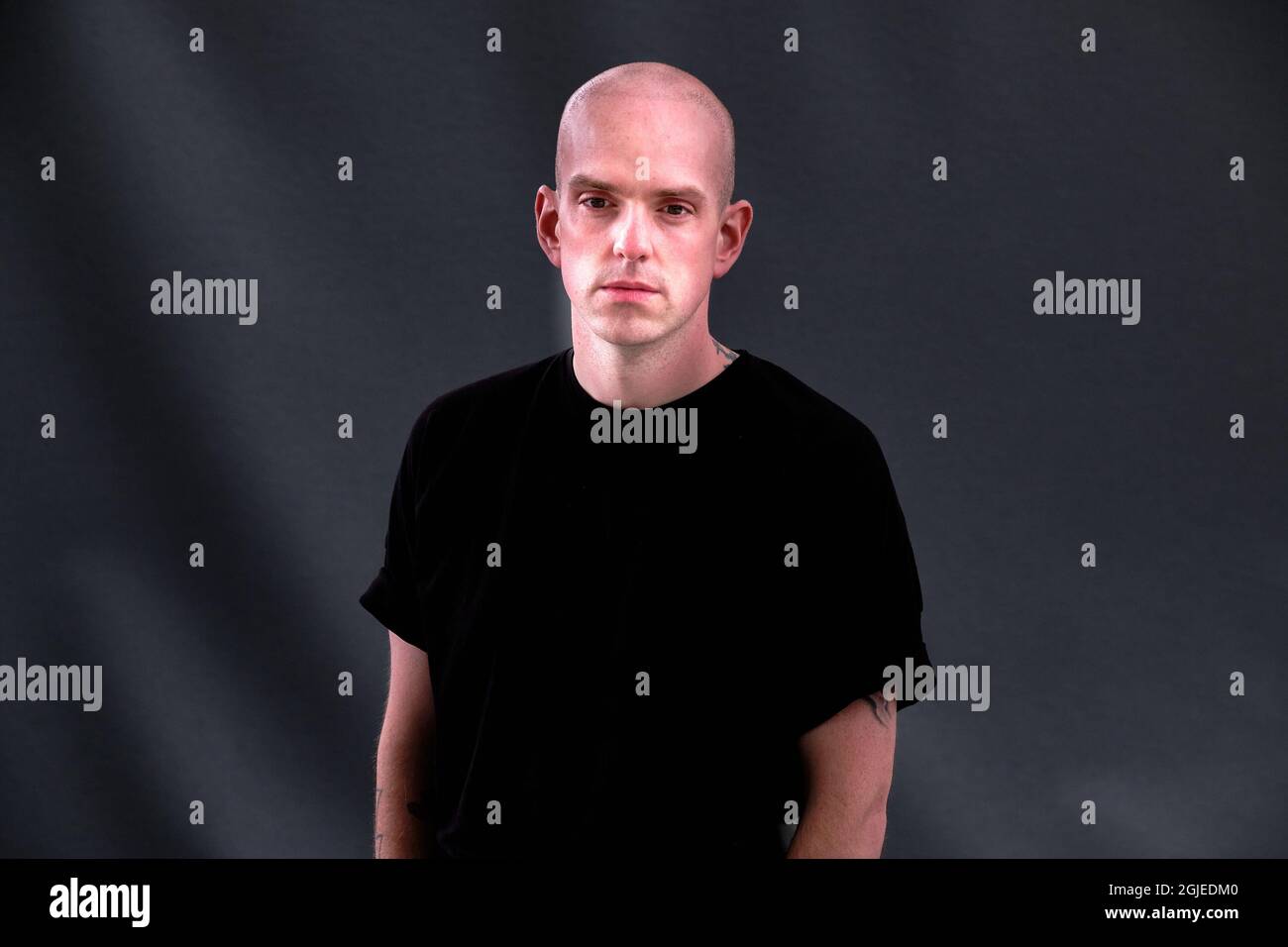 British poet Andrew McMillan attends a photocall during the annual ...