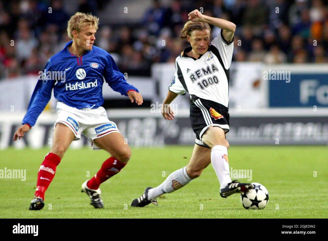 Rosenborg's Orjan Berg runs at the Valerenga defence Stock Photo - Alamy