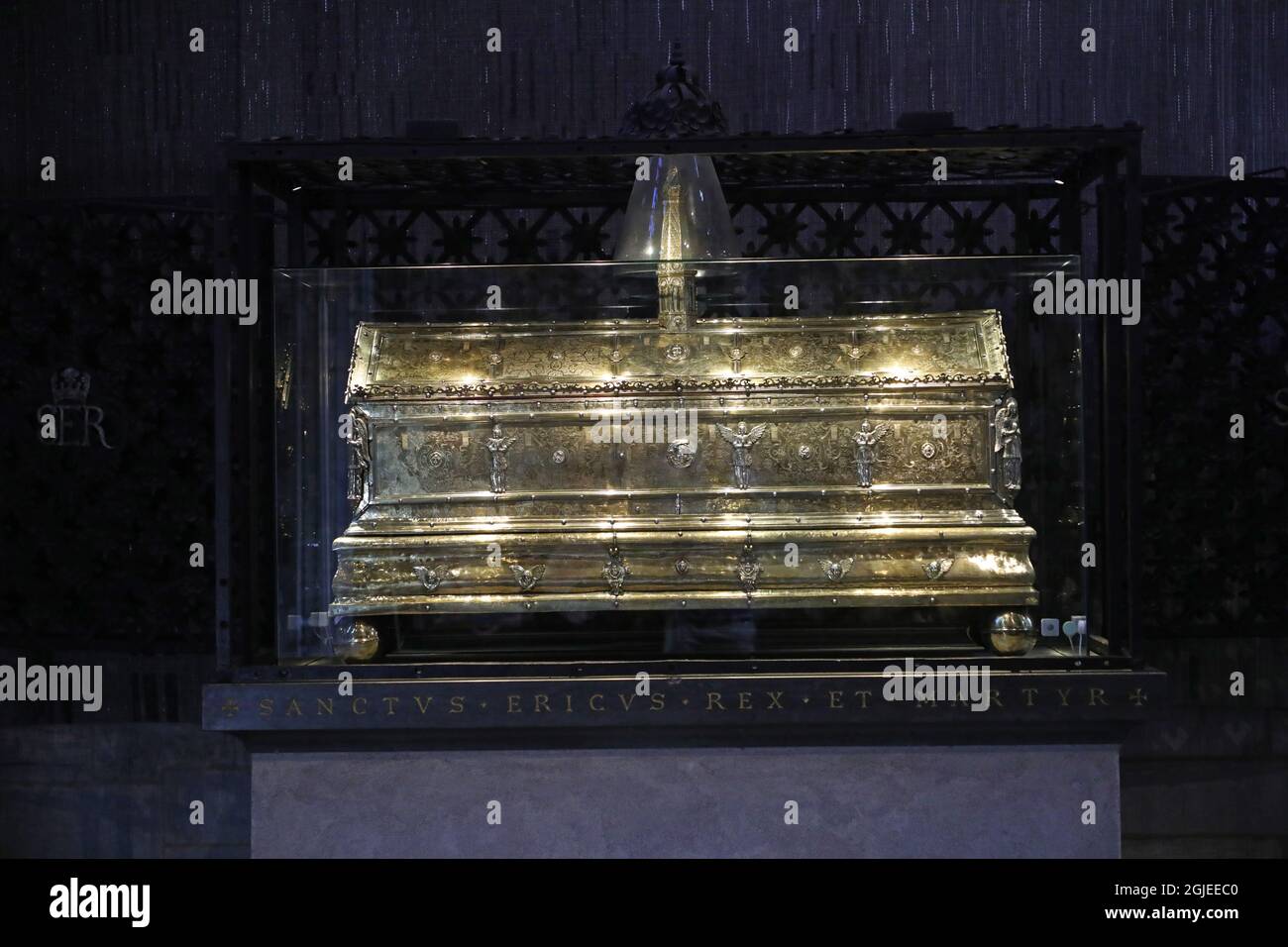 Uppsala Cathedral, interior, the reliquary casket of Eric IX (Eric the ...