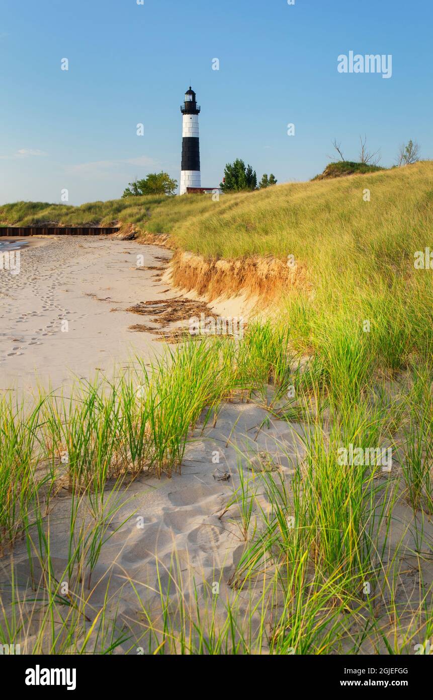 Big Sable Point Lighthouse on the eastern shore of Lake, Michigan ...