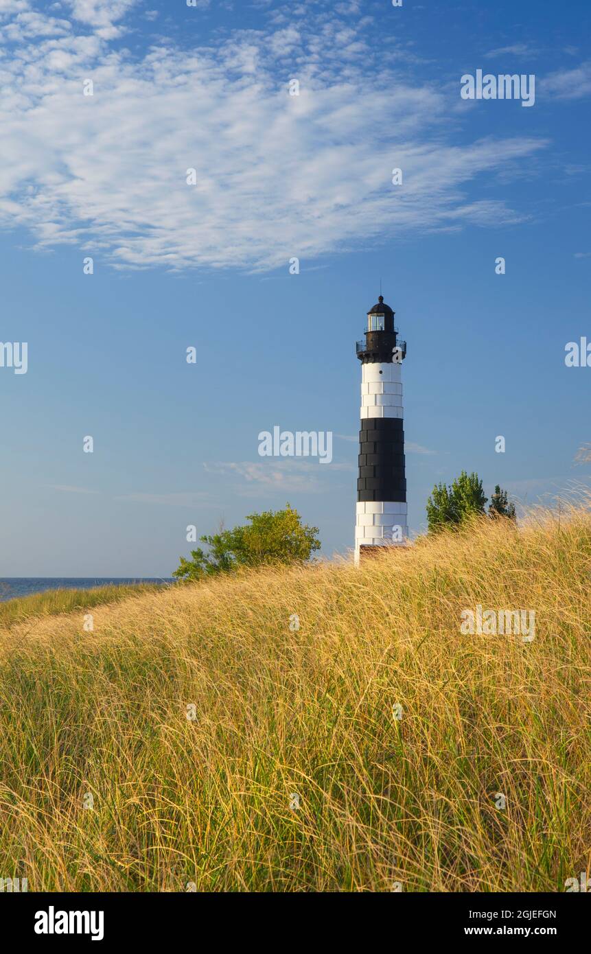 Big Sable Point Lighthouse on the eastern shore of Lake, Michigan ...
