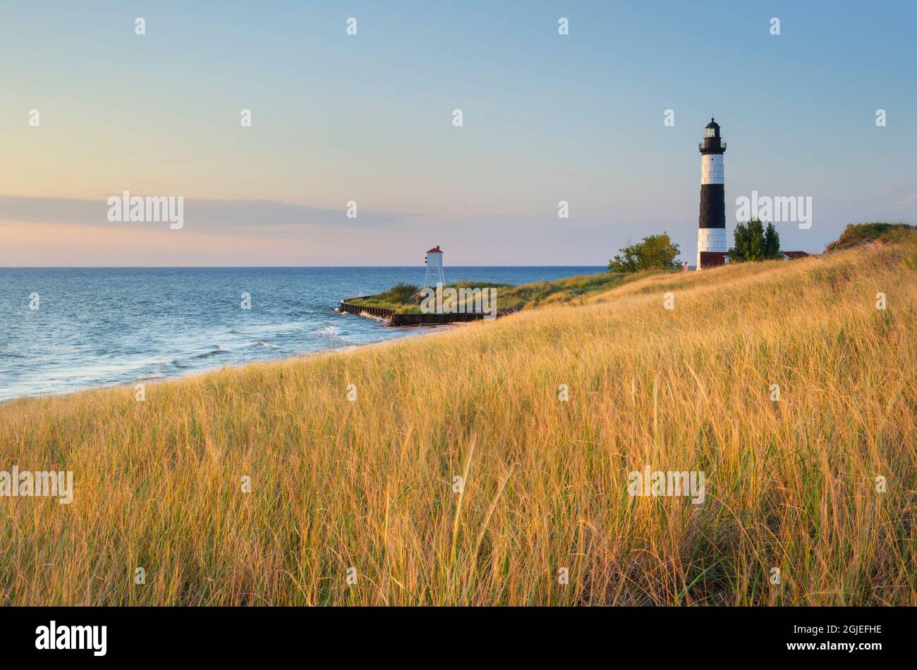 Big Sable Point Lighthouse on the eastern shore of Lake, Michigan ...