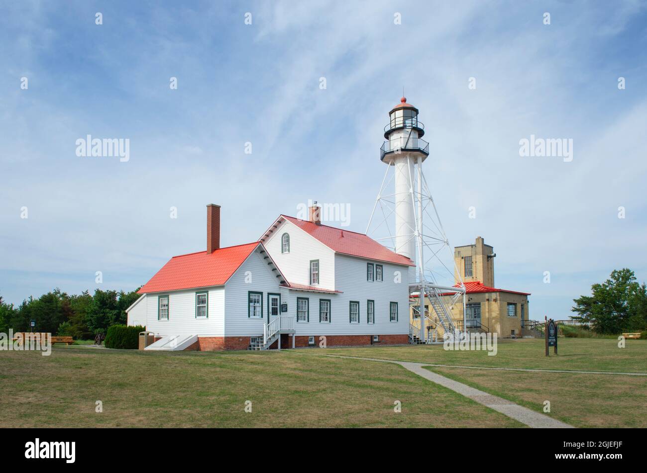 Whitefish Point Lighthouse and Great Lakes Shipwreck Museum. Upper ...