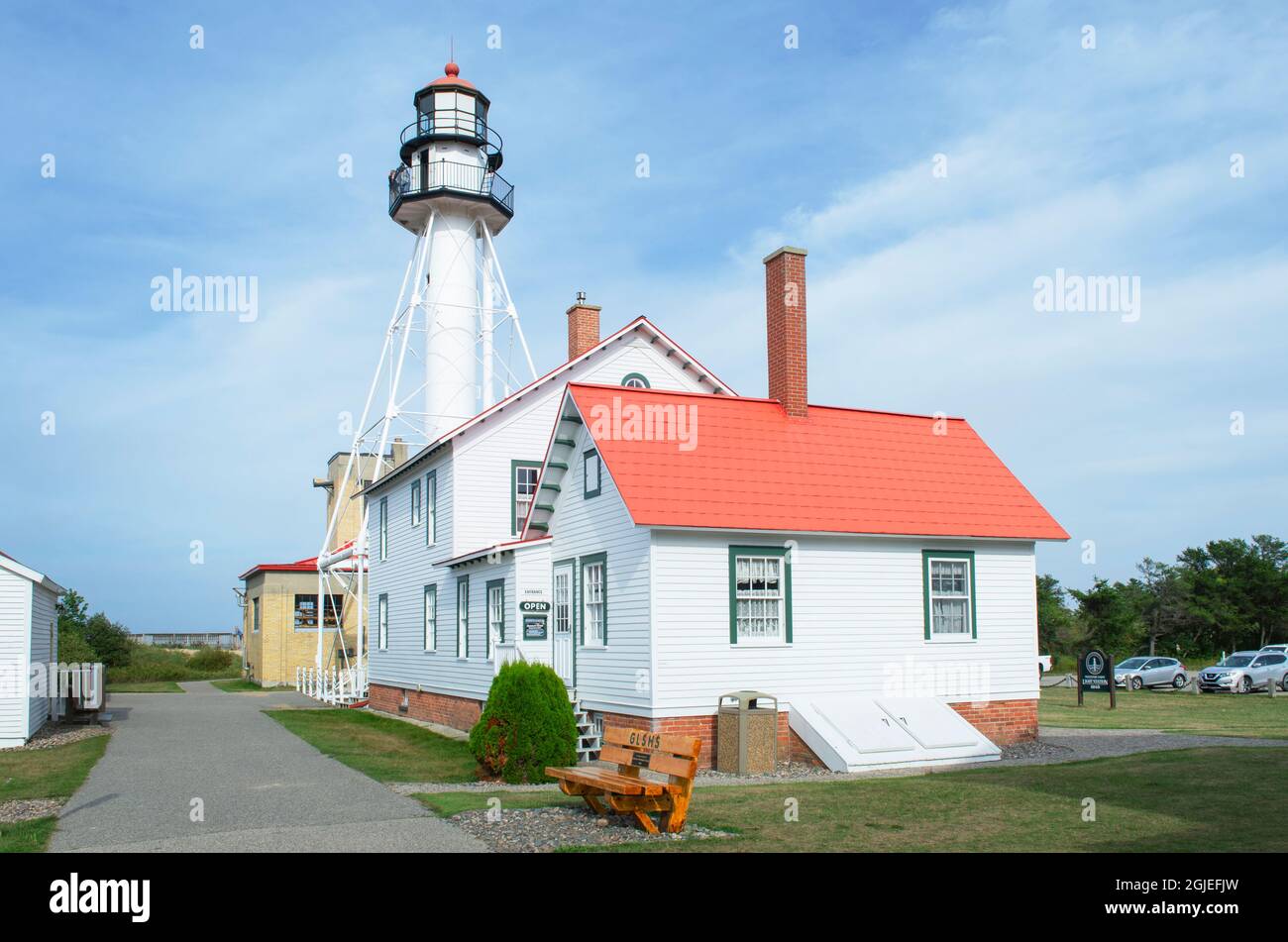 Whitefish Point Lighthouse and Great Lakes Shipwreck Museum. Upper ...