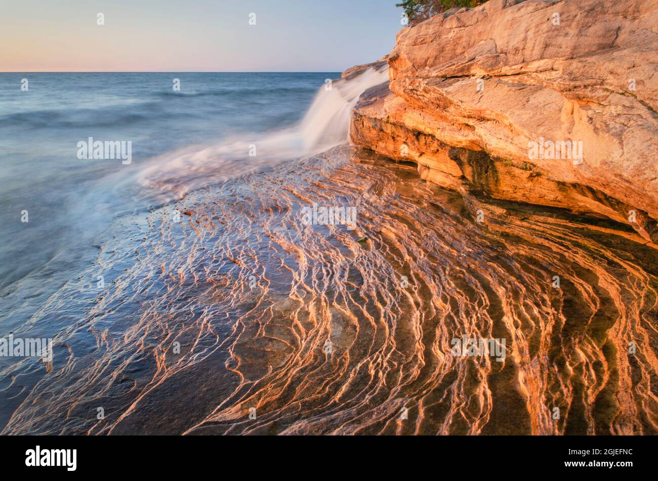 Elliot Falls flowing over layers of Au Train Formation sandstone at ...