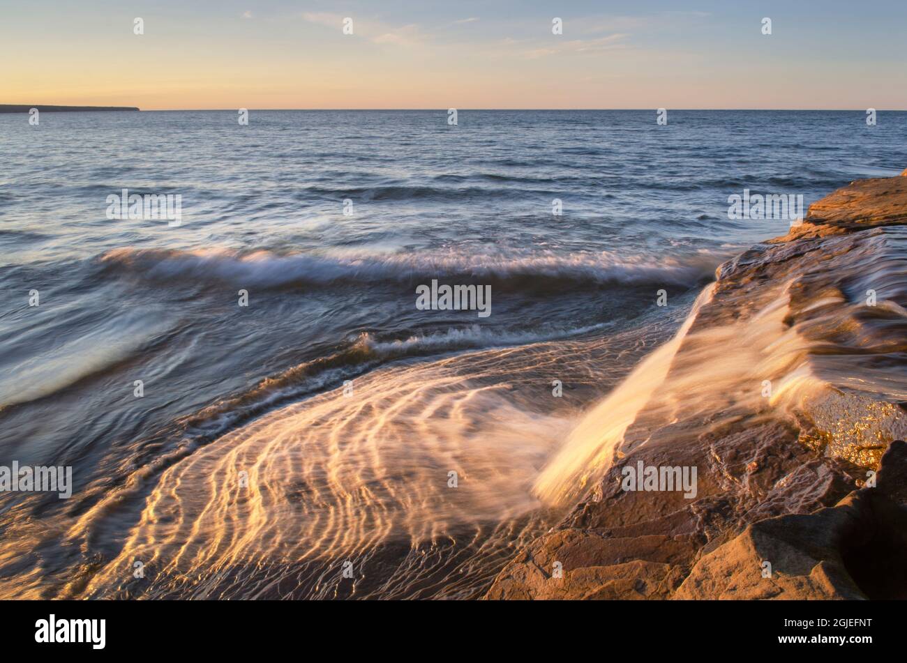 Elliot Falls flowing over layers of Au Train Formation sandstone at ...