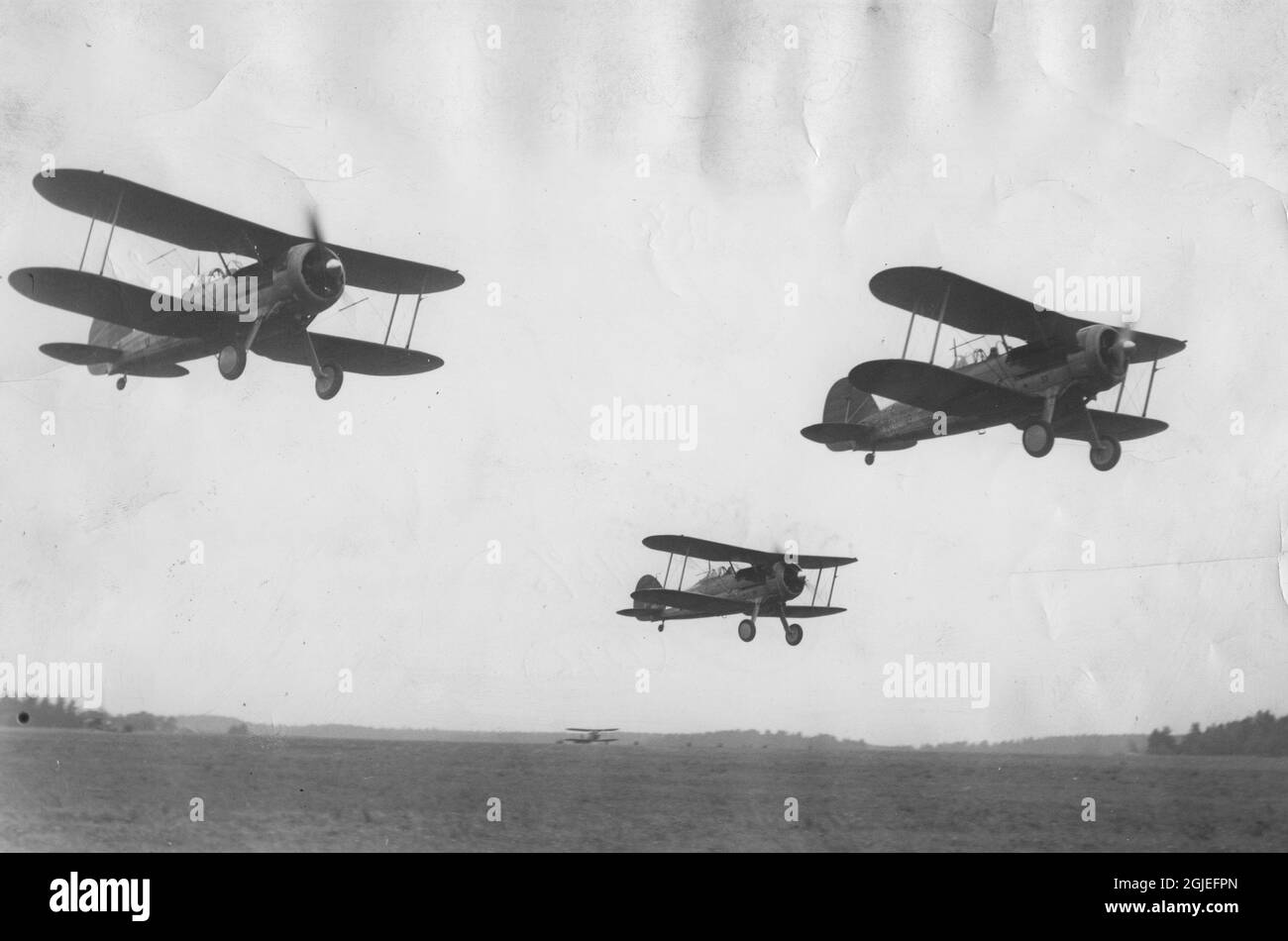 Gloster gladiator aircrafts of the Swedish fighter defence during World ...