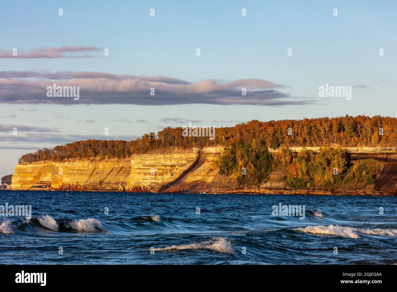 Lake Superior Waves coming in at Miners Beach in autumn at Pictured ...