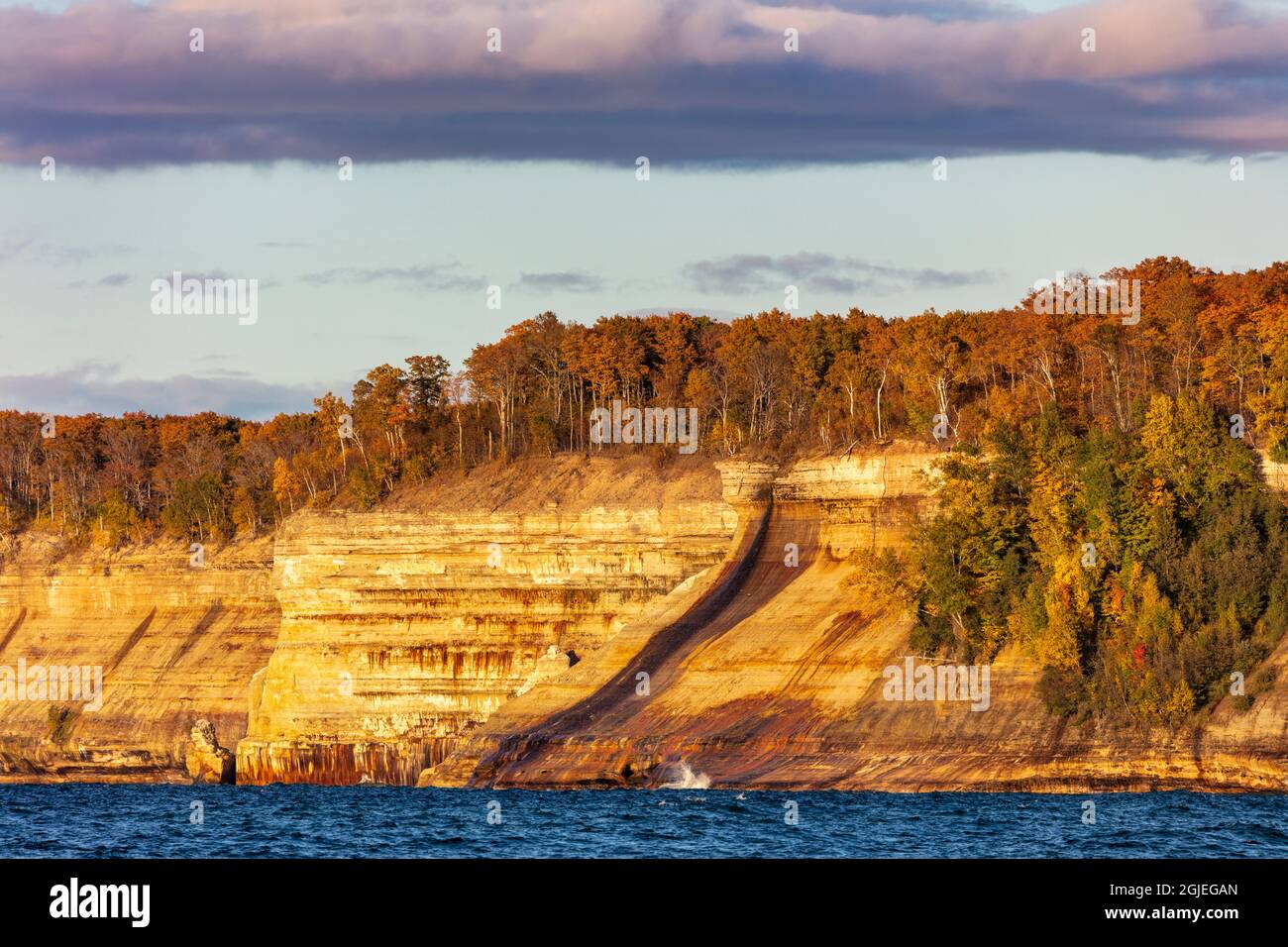 Lake Superior Waves coming in at Miners Beach in autumn at Pictured ...