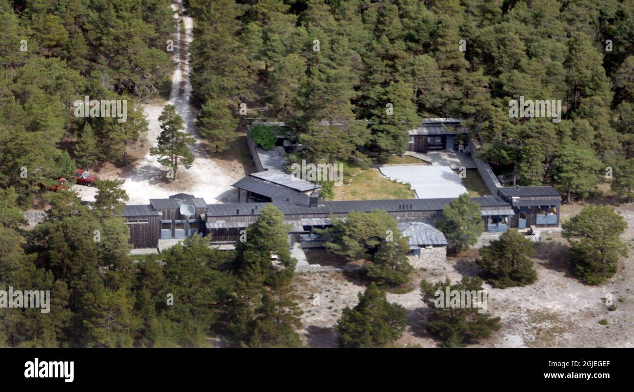 An aerial view of the estate of the late Swedish film and theatre ...