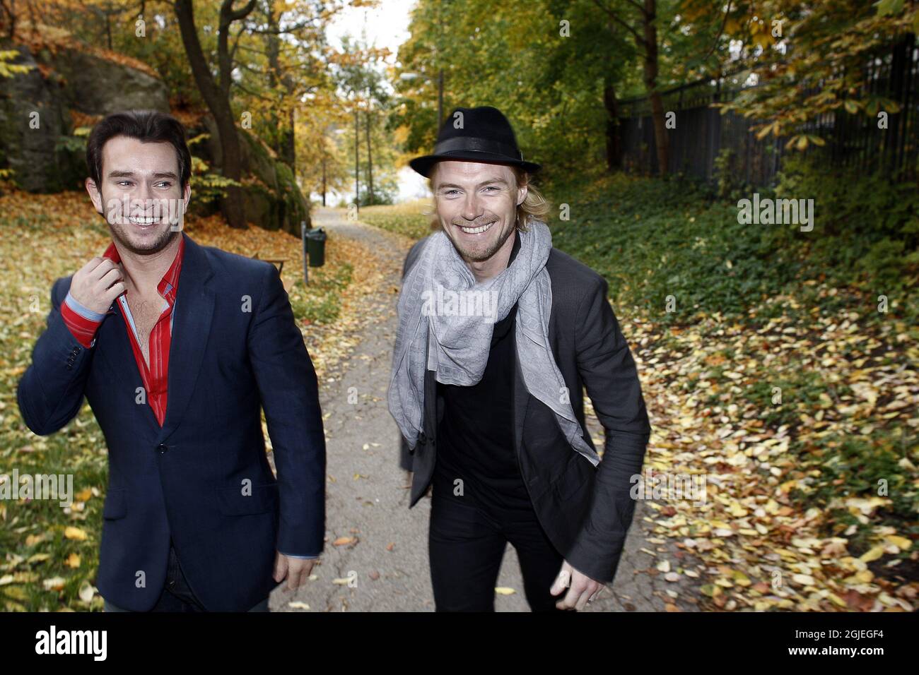 Stephen Gately and Ronan Keating from Boyzone are seen taking a walk in ...