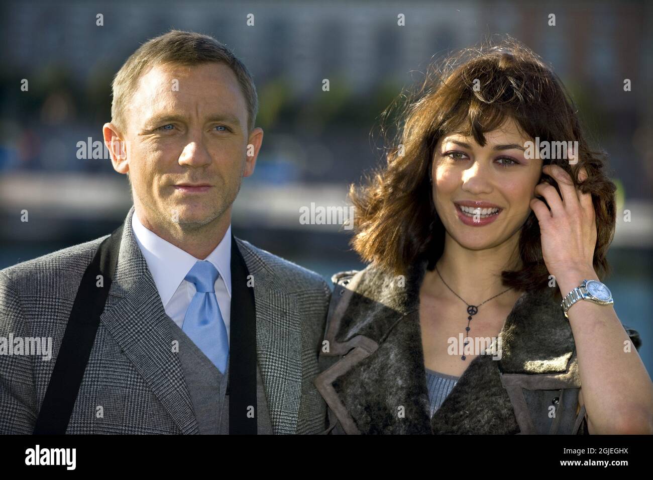 Daniel Craig and Olga Kurylenko during their visit to Stockholm, Sweden ...