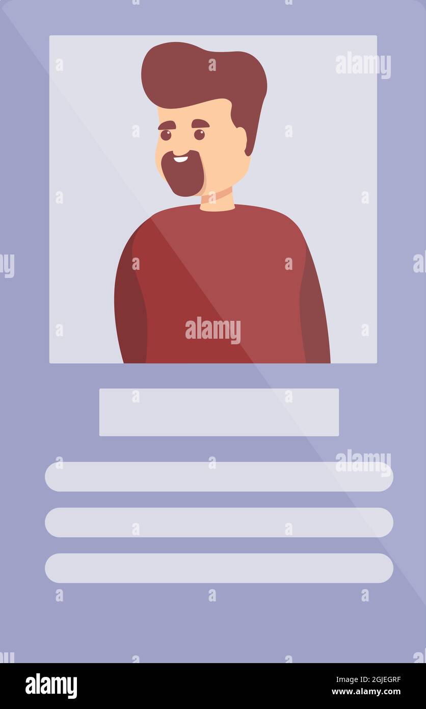 Photo cv candidate icon cartoon vector. Person job. Talent search Stock ...