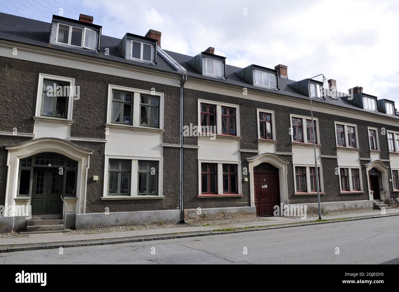 The entrance of a house of Mariagatan Street 11C in the city of Ystad ...
