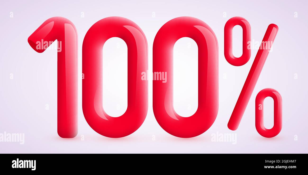 100 percent Off. Discount creative composition. 3d sale symbol with ...