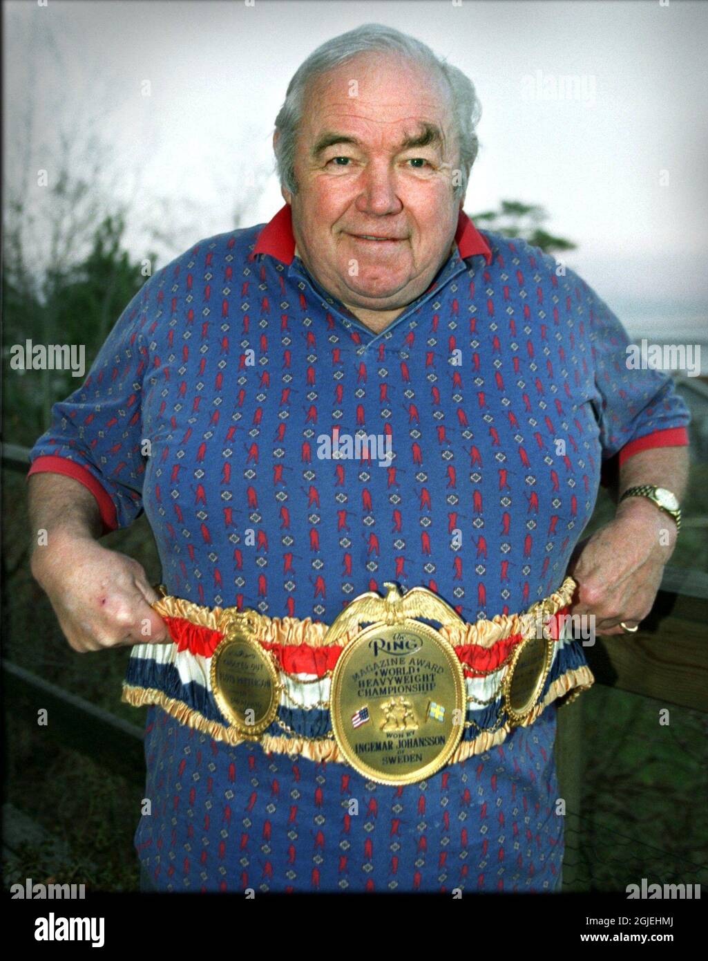 Swedish heavyweight boxing champion Ingemar Johansson pictured with his ...