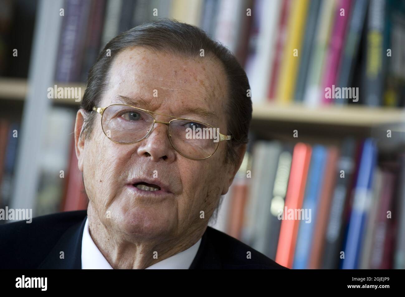 Britsh actor and Goodwill Ambassador of UNICEF Sir Roger Moore promotes ...