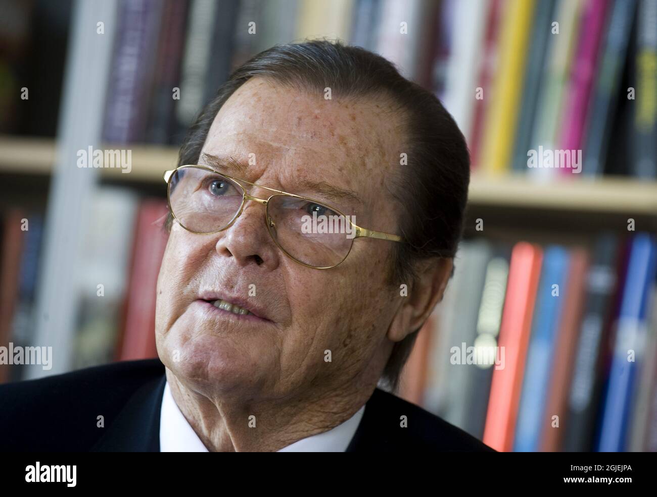 Britsh actor and Goodwill Ambassador of UNICEF Sir Roger Moore promotes ...